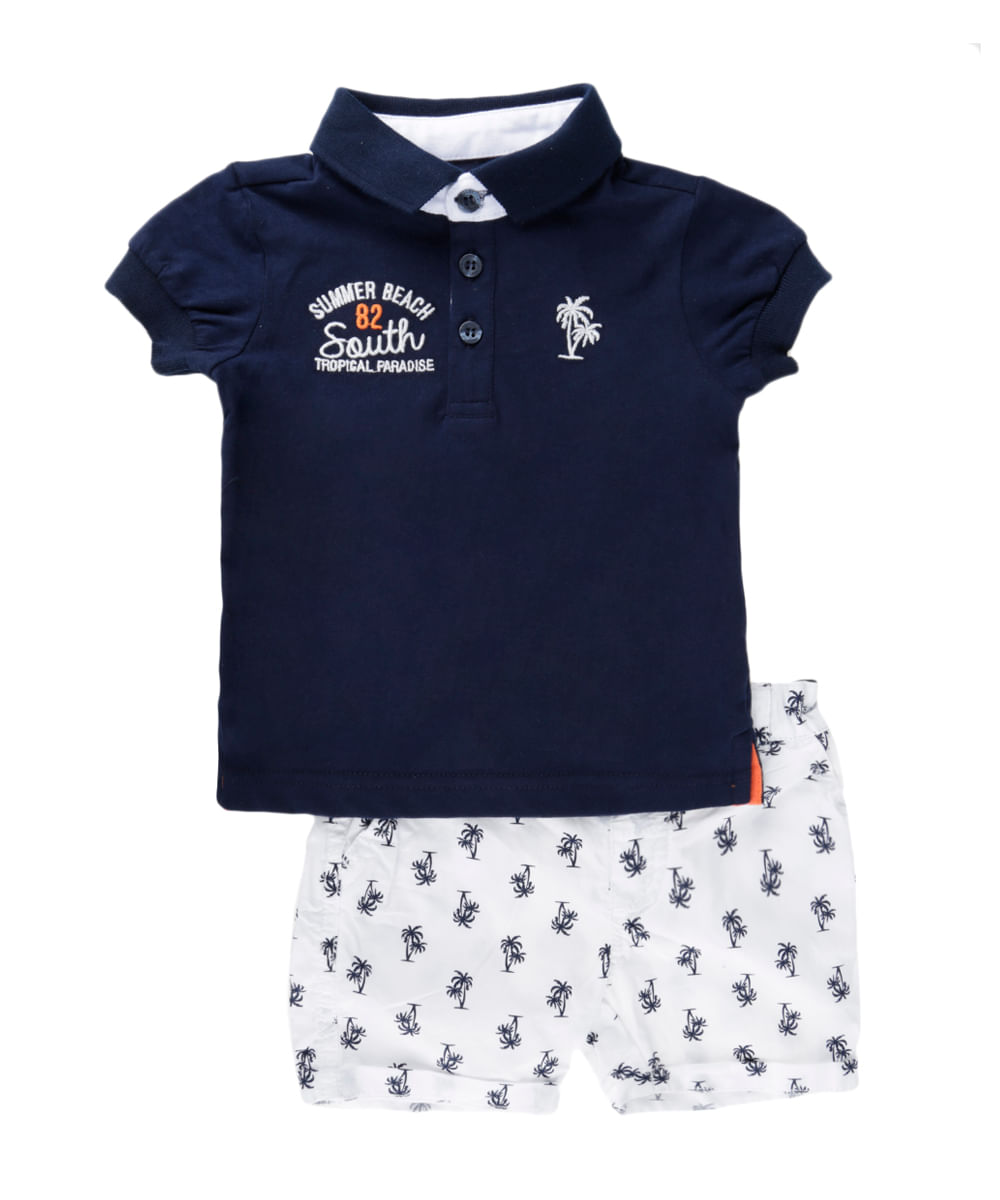Conjunto de Polo + Bermuda Branca - cea Conjunto de Polo + Bermuda Branca - cea